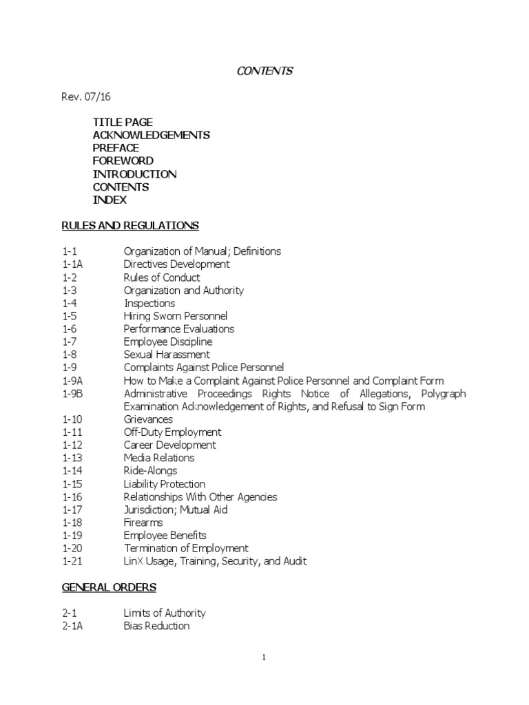 Hillsville Police General Orders | PDF