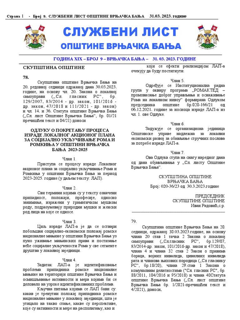 Sluzbeni List Broj 09 23 | PDF