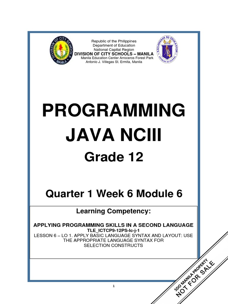 Computer Programming 12 Q1 W6 Mod6 Pdf Computer Program Programming
