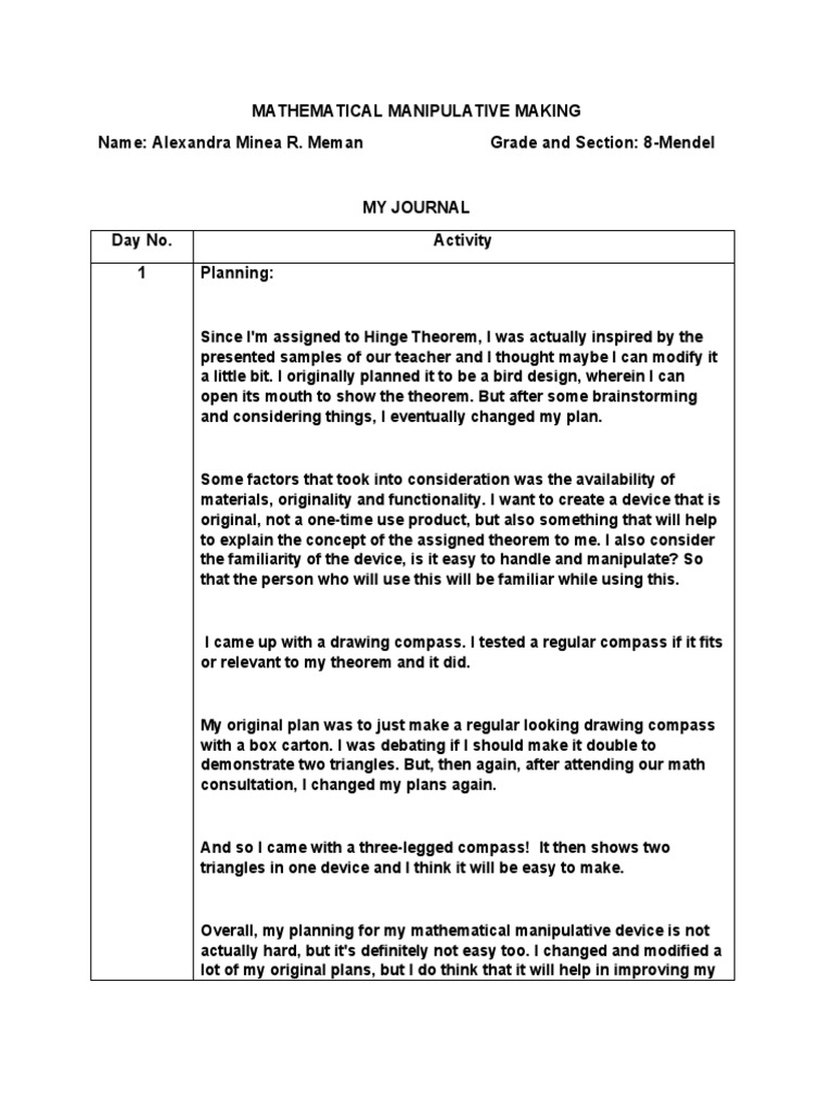 Template Mathematical Manipulative Making | PDF
