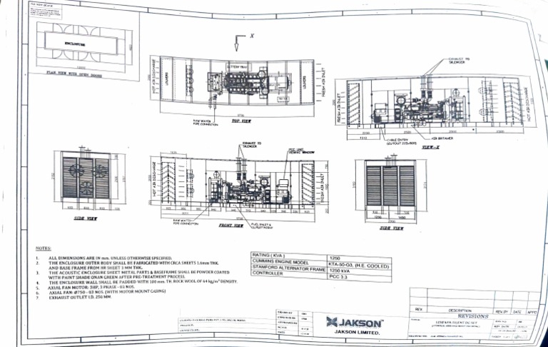 1250 Kva DG Drawing | Download Free PDF | Industrial Processes ...