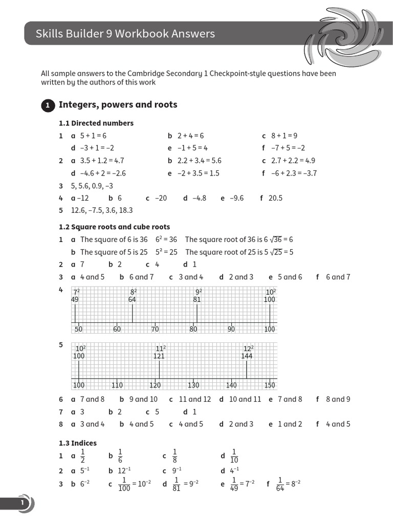 Checkpoint Mathematics Skills Builder 9 Answers | PDF | Area | Function ...