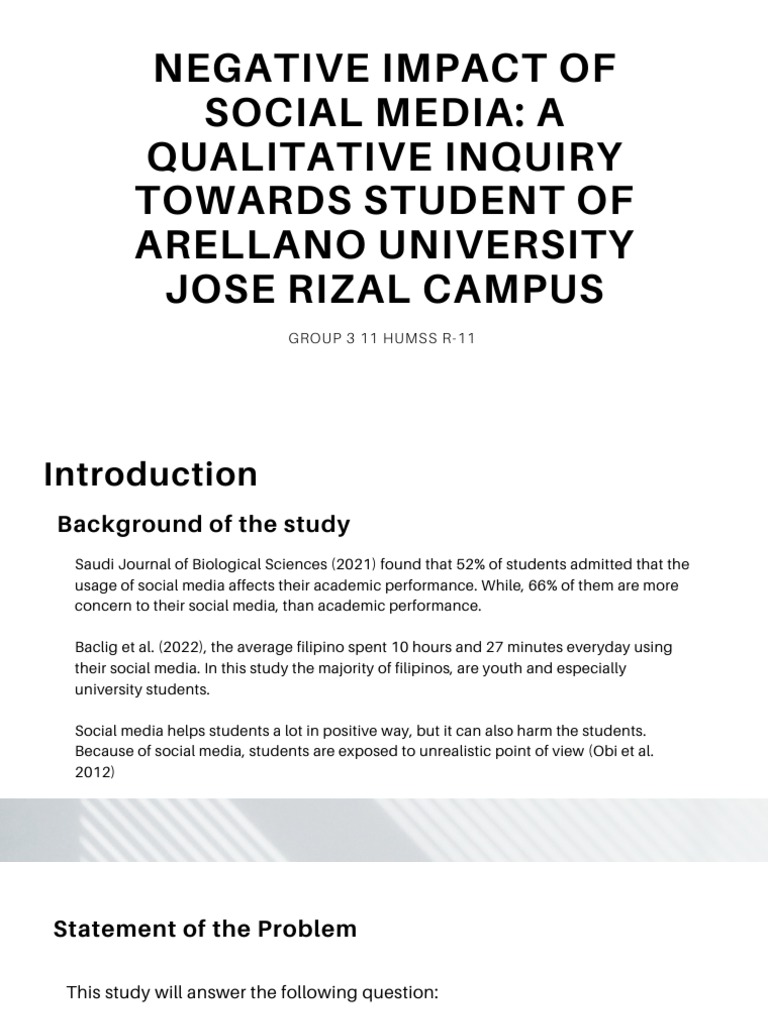 Negative Impact of Social Media: A Qualitative Inquiry Towards Student ...