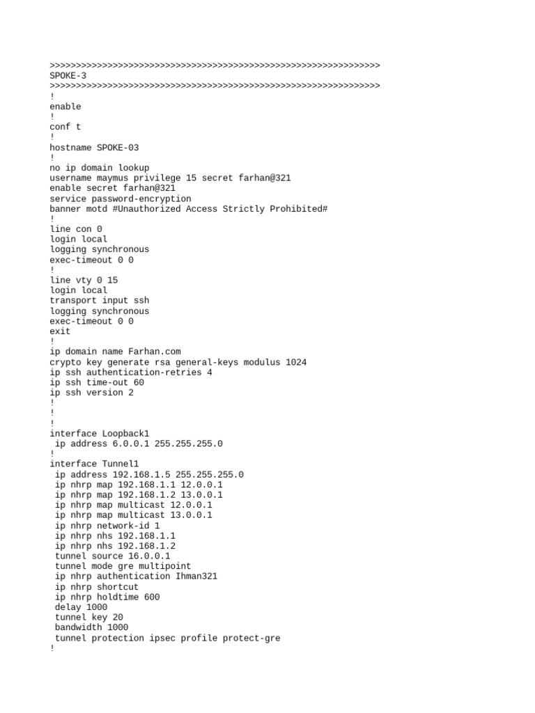 SPOKE-3 Router Configuration Guide | PDF