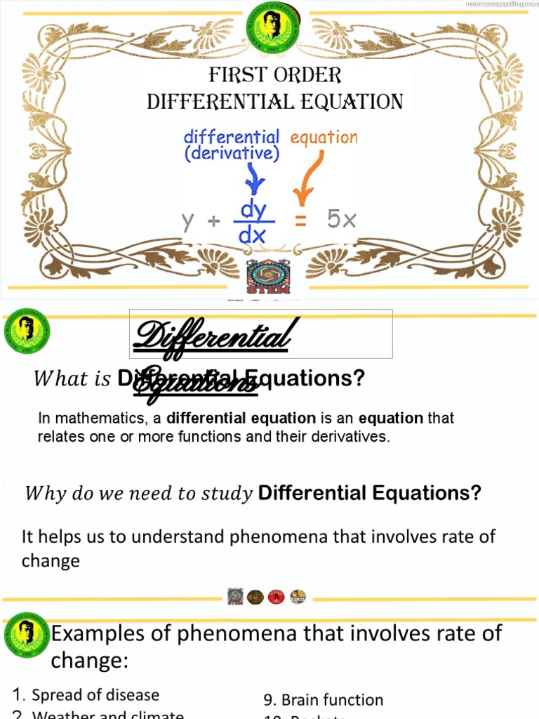 First Order Differential Equation | PDF