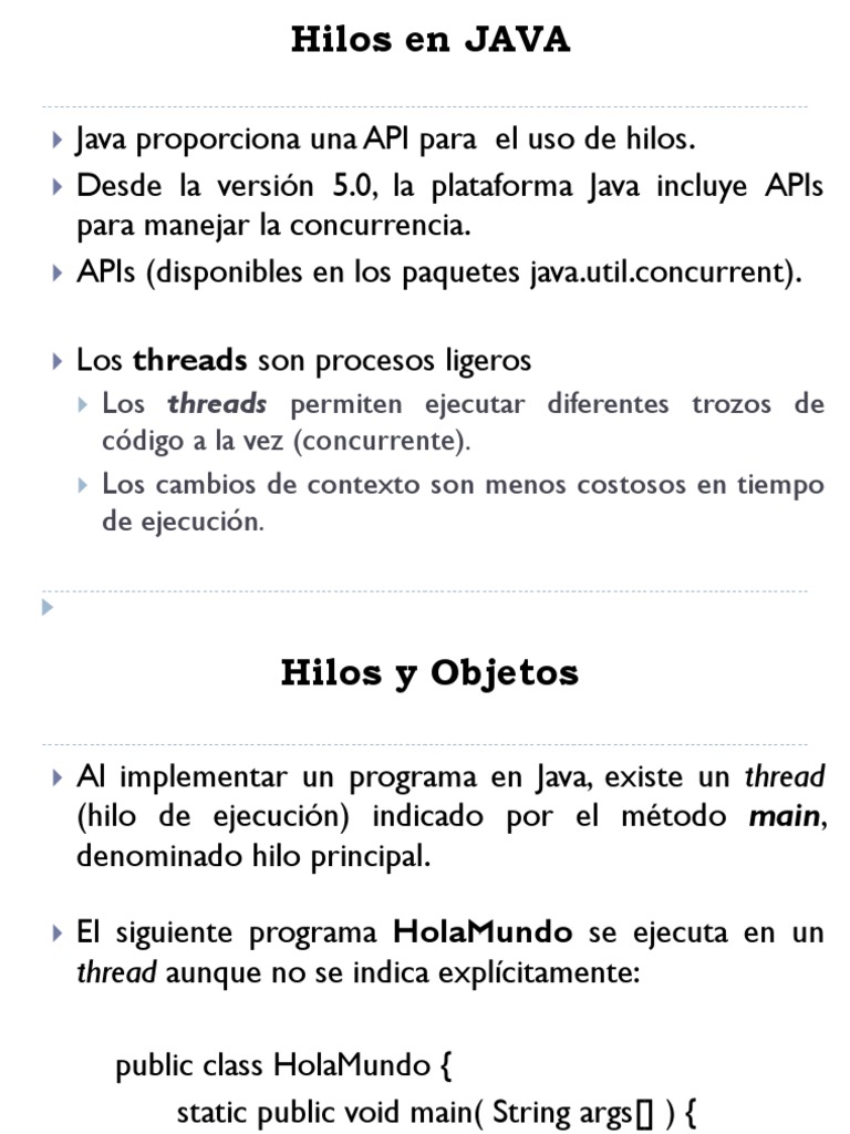 Programación Concurrente Paralela Thread Java Pdf