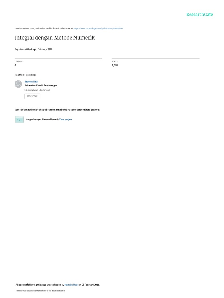 Integral Numerik: Metode Kuadratur dan Trapesium | PDF
