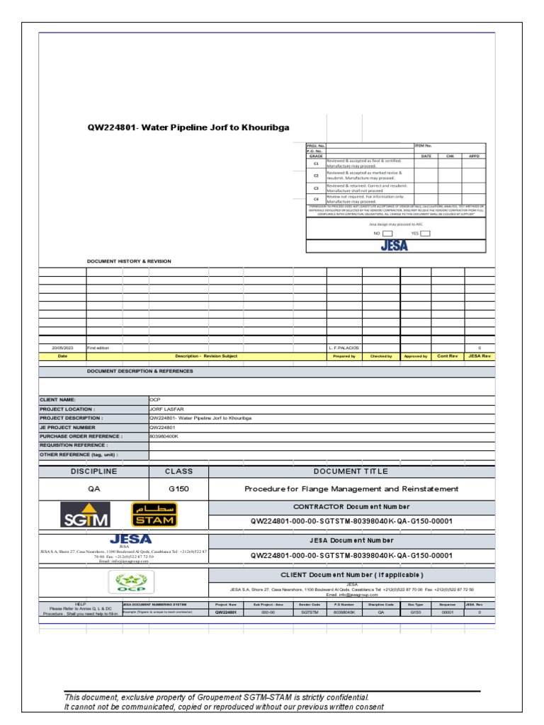 Flange Management Procedure | PDF