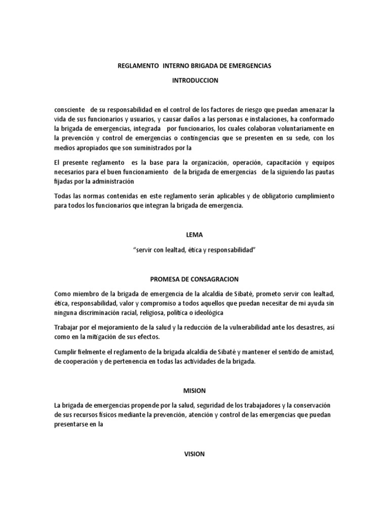 BRIGADA DE EMERGENCIA Word | PDF