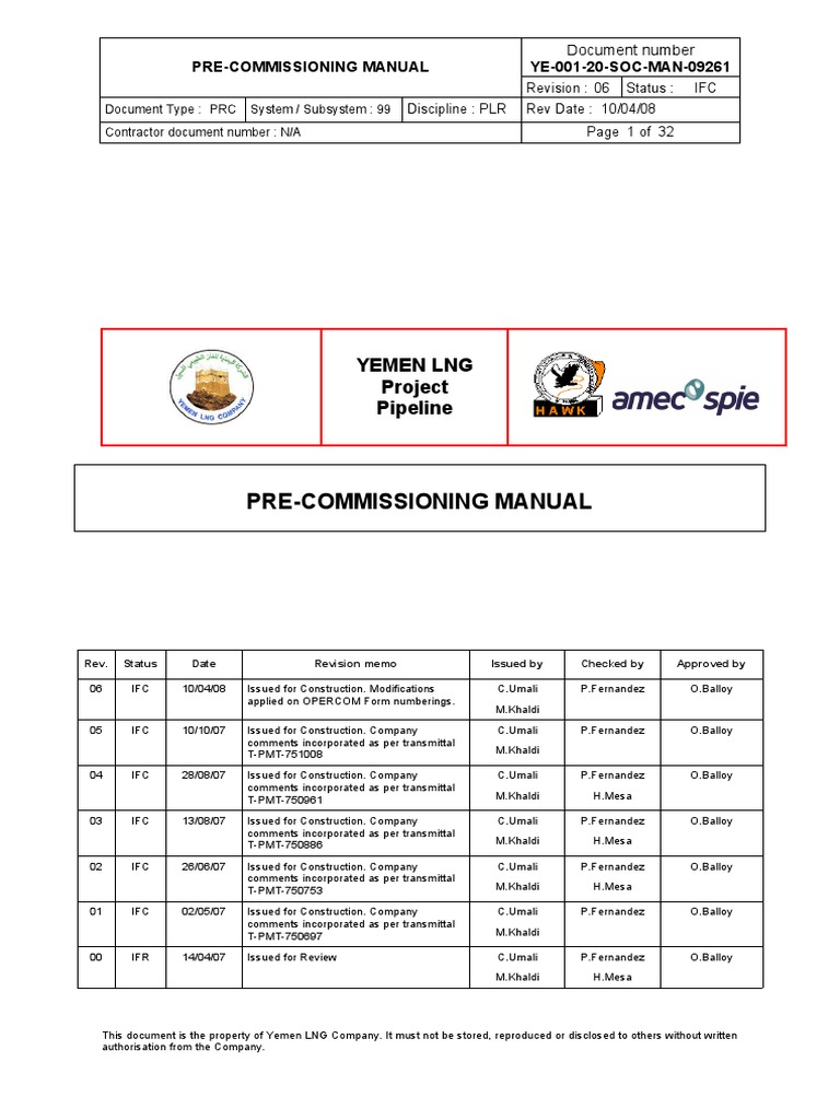Pre-Commissioning Manual | PDF | Specification (Technical Standard) | Scada