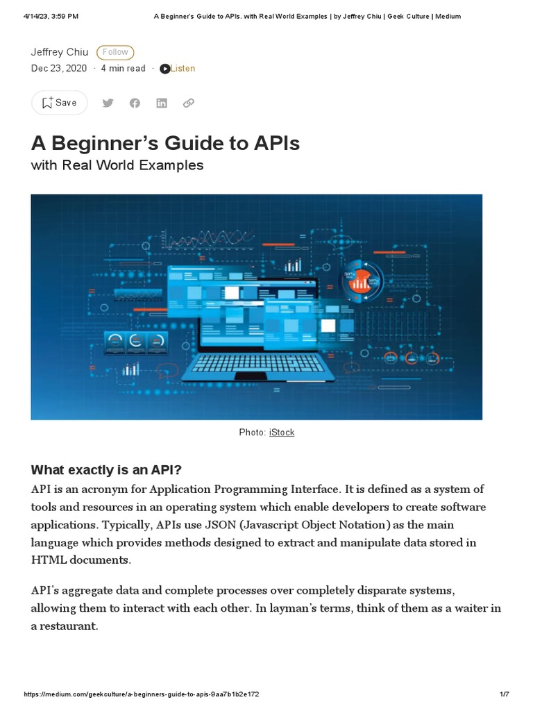 A Beginner's Guide To APIs. With Real World Examples - by Jeffrey Chiu ...