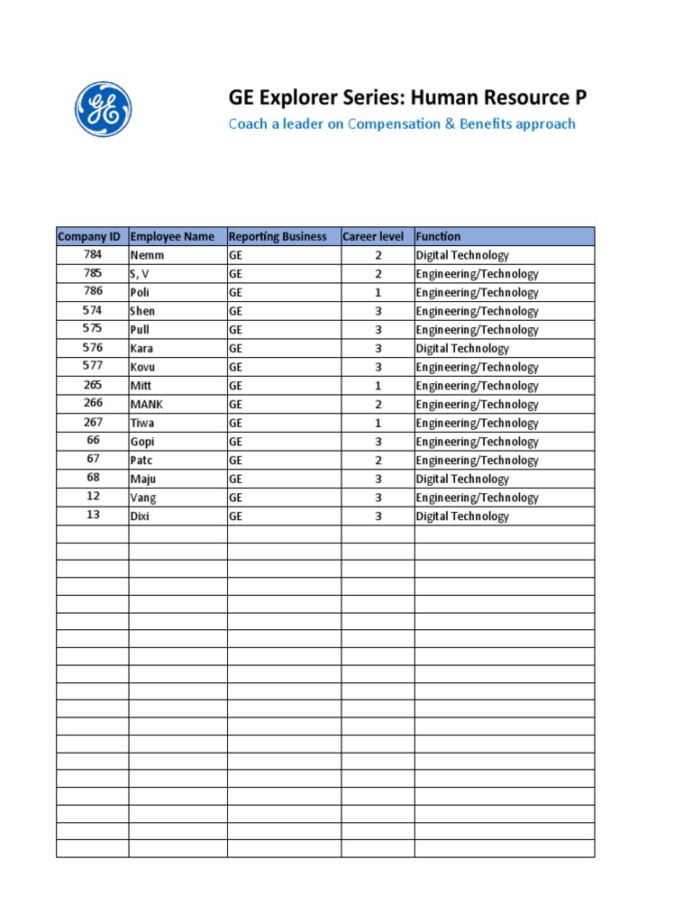 GE HR Salary Analysis and Recommendations | PDF | Engineering | General ...