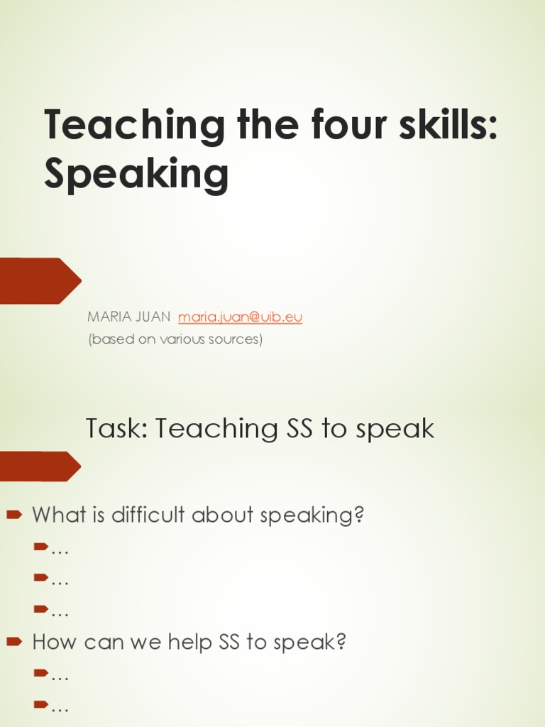 M3 Teaching Speaking | PDF | Psycholinguistics | Applied Linguistics M3 Teaching Speaking | PDF | Psycholinguistics | Applied Linguistics