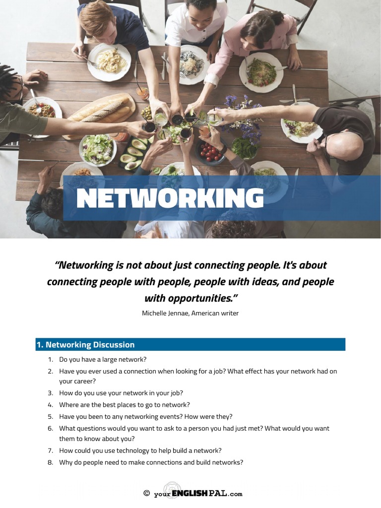 Your English Pal Business English Lesson Plan Networking Student v1 ...