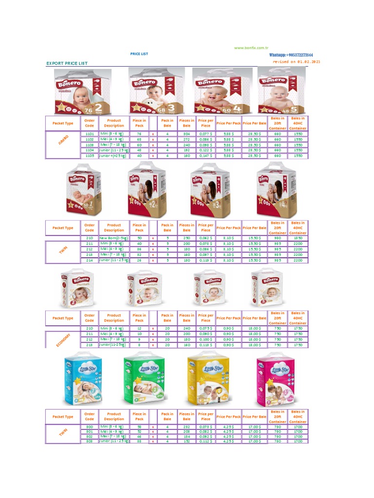 Baby&Adult Care Price List | PDF