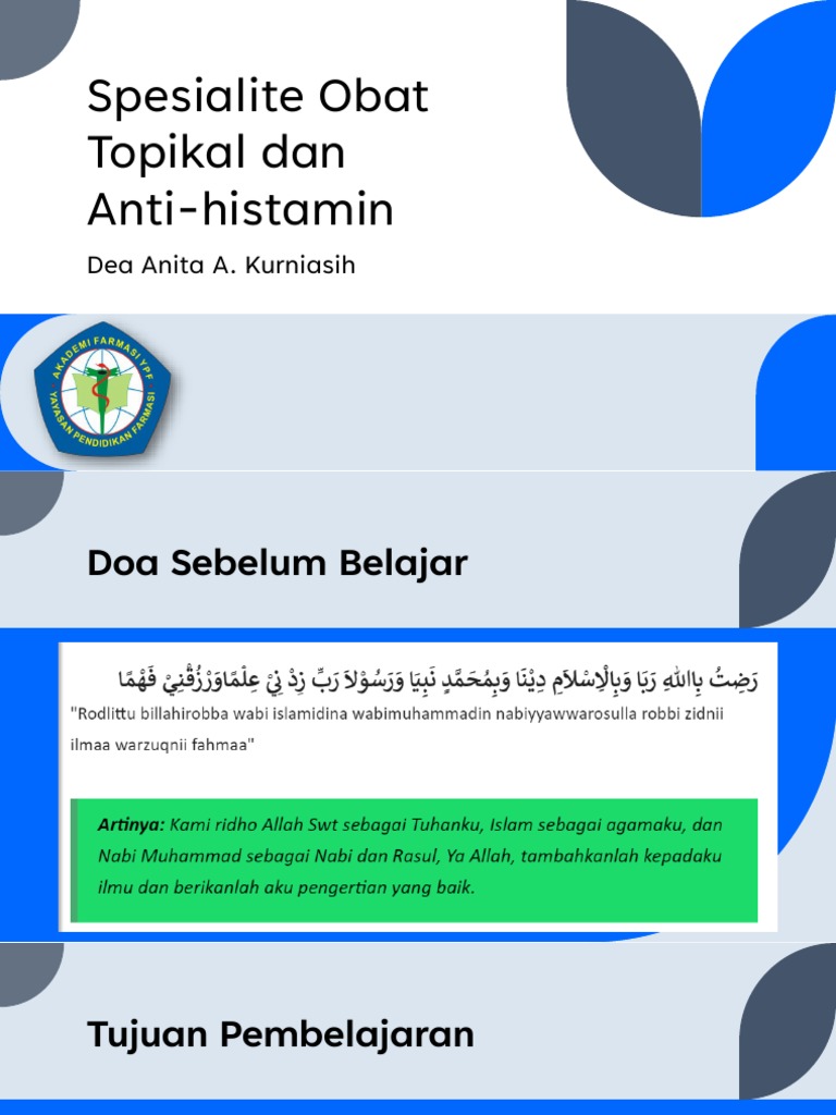 Analisis Obat Antihistamin Topikal | PDF