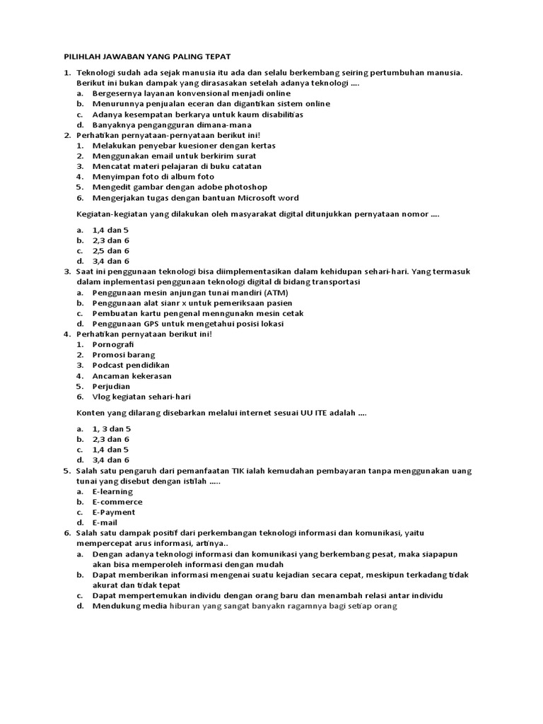 Soal Sts Genap Informatika 7 | PDF