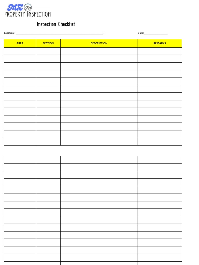 Inspection Checklist | PDF