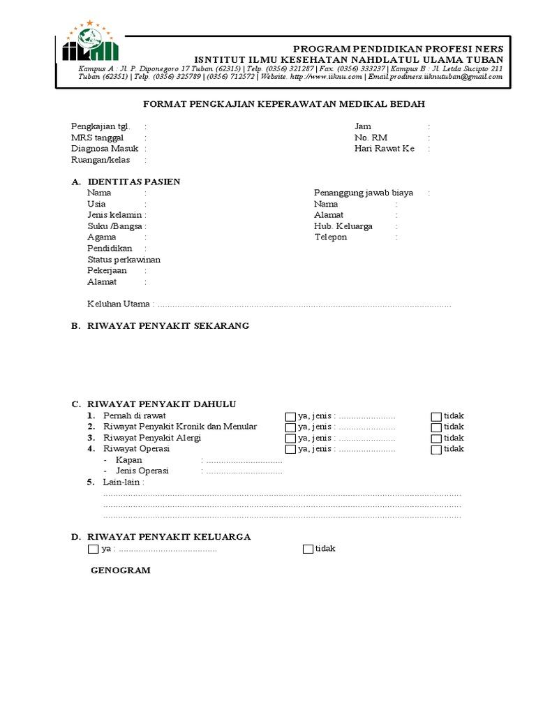 Format Pengkajian KMB 2021 | PDF