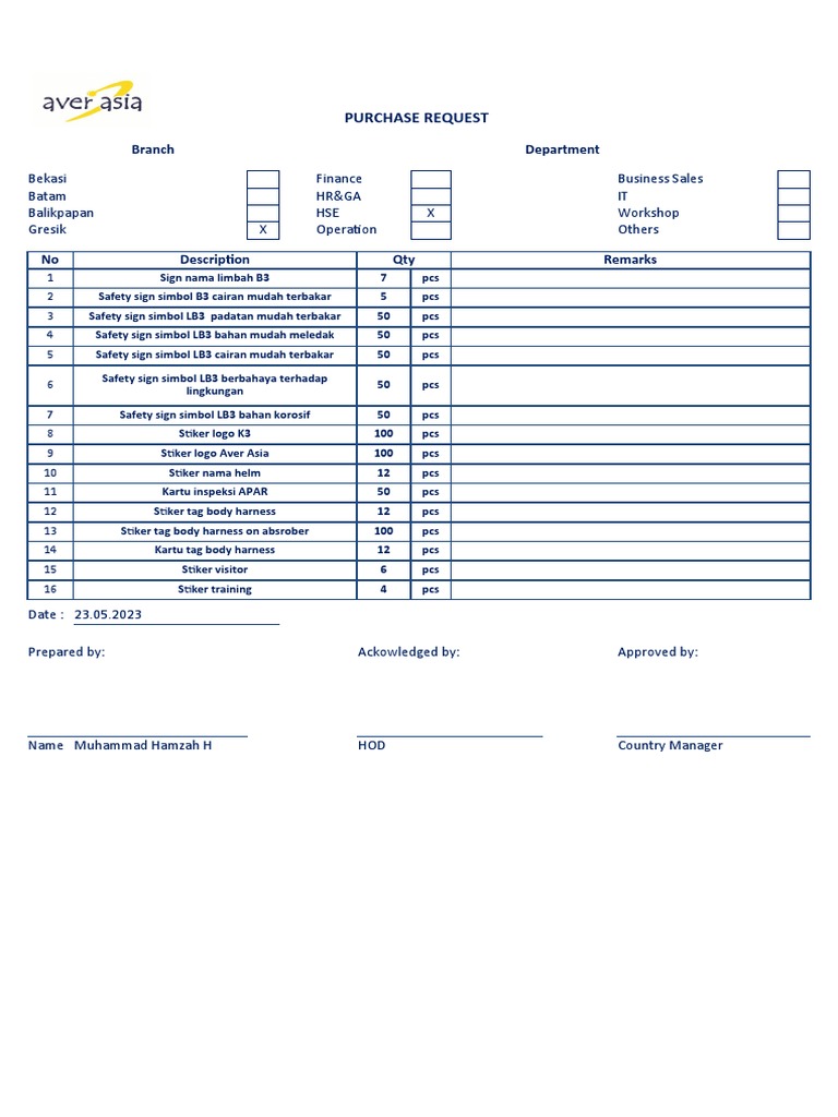 Purchase Request | PDF