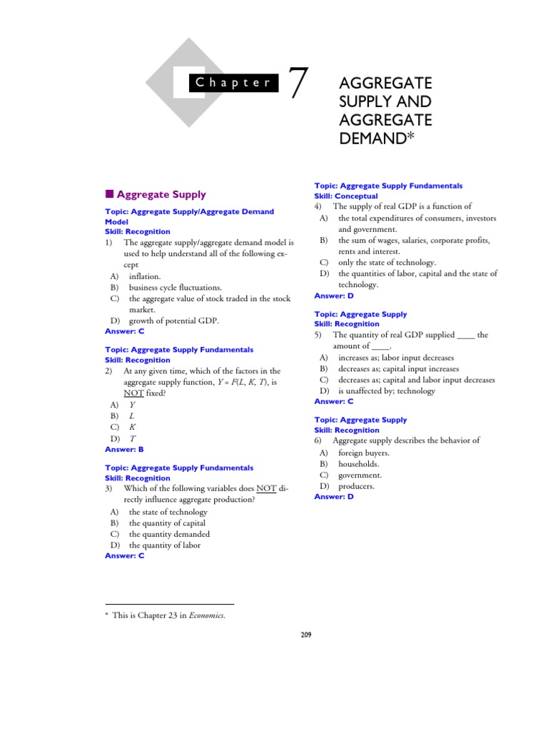 7 Aggregate Supply and Aggregate Demand | Download Free PDF | Long Run ...