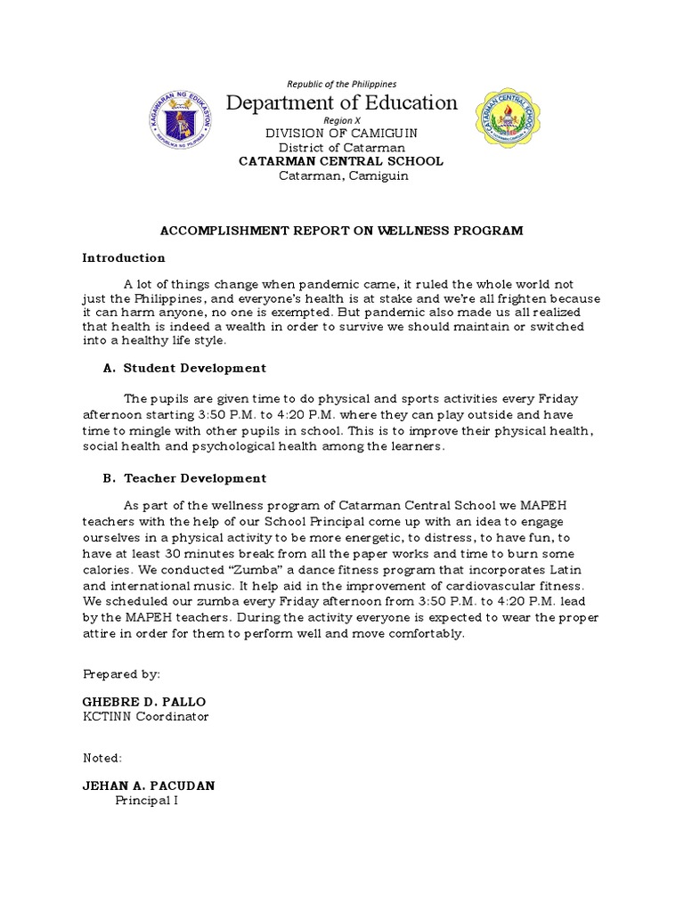 Wellness Accomplishment Report | PDF