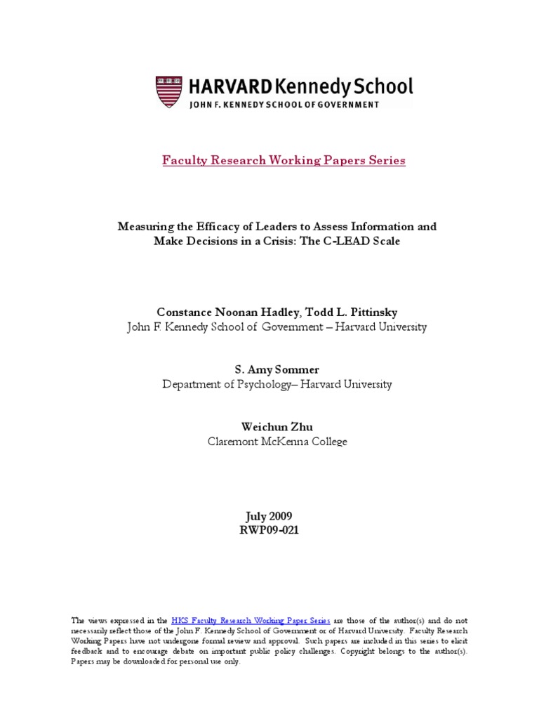 The C-Lead Scale | PDF | Leadership | Self Efficacy