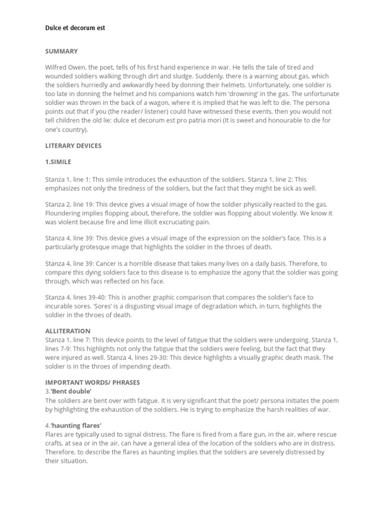Dulce Et Decorum Est | PDF