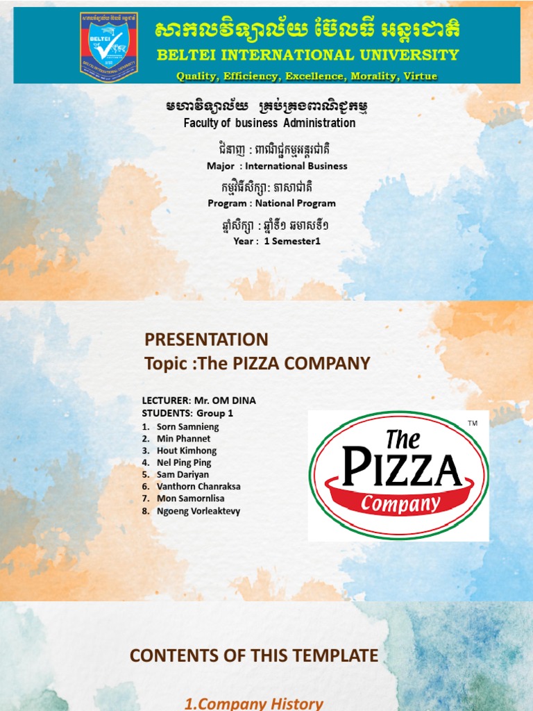 The Pizza Company Overview | PDF | Marketing | Financial Markets