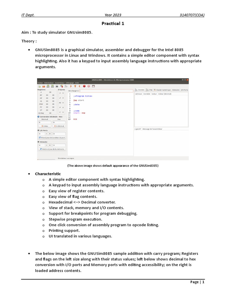 COA Lab Manual | PDF