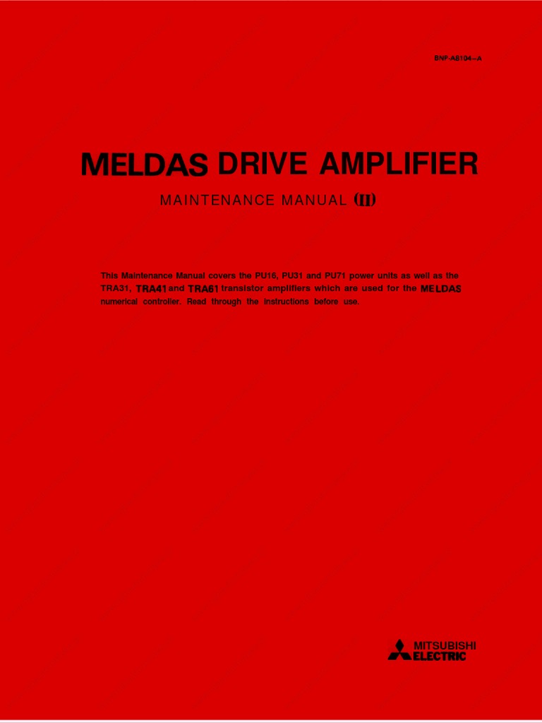 MELDAS Drive Amplifier Manual | PDF | Amplifier | Electrical Connector