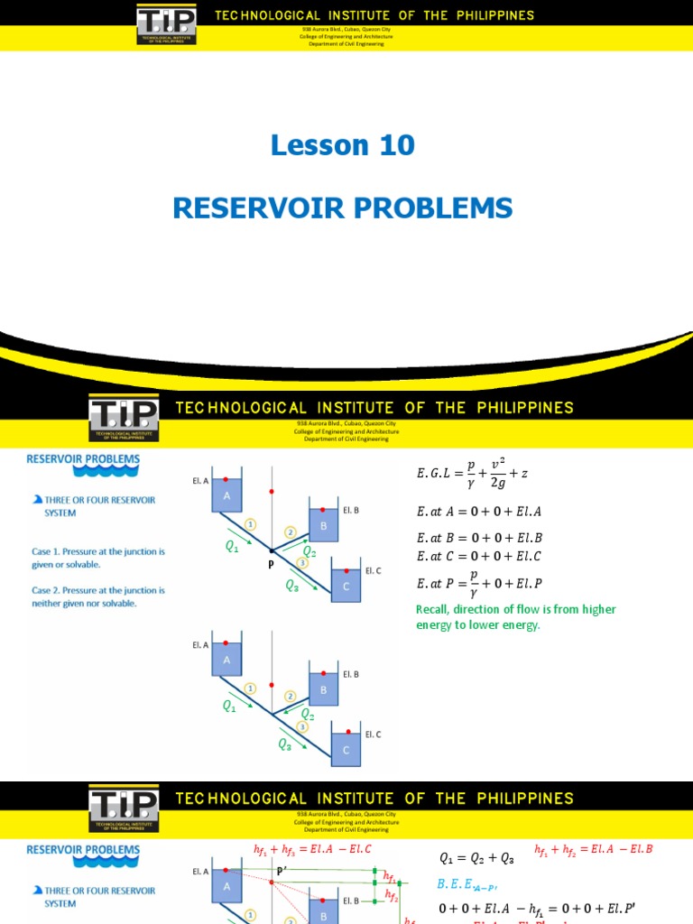 Lesson 10 Reservoir Problems | PDF | Engineering | Physical Sciences