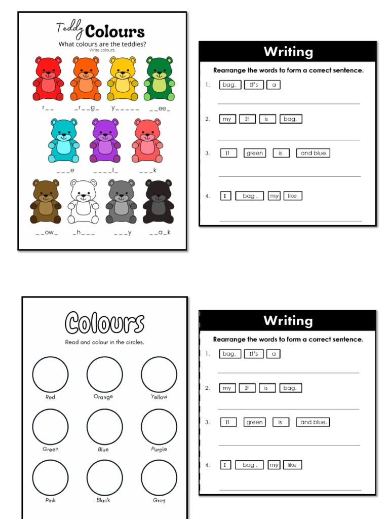 Colours Worksheets | PDF