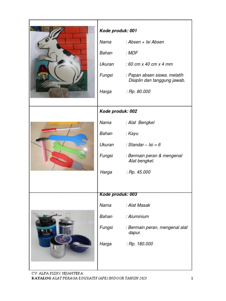 Katalok CV. Alfa Rizky Sejahtera | PDF