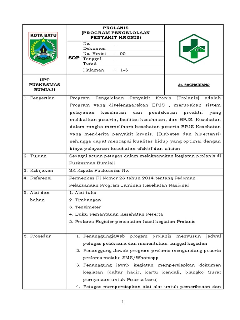Sop Prolanis | PDF