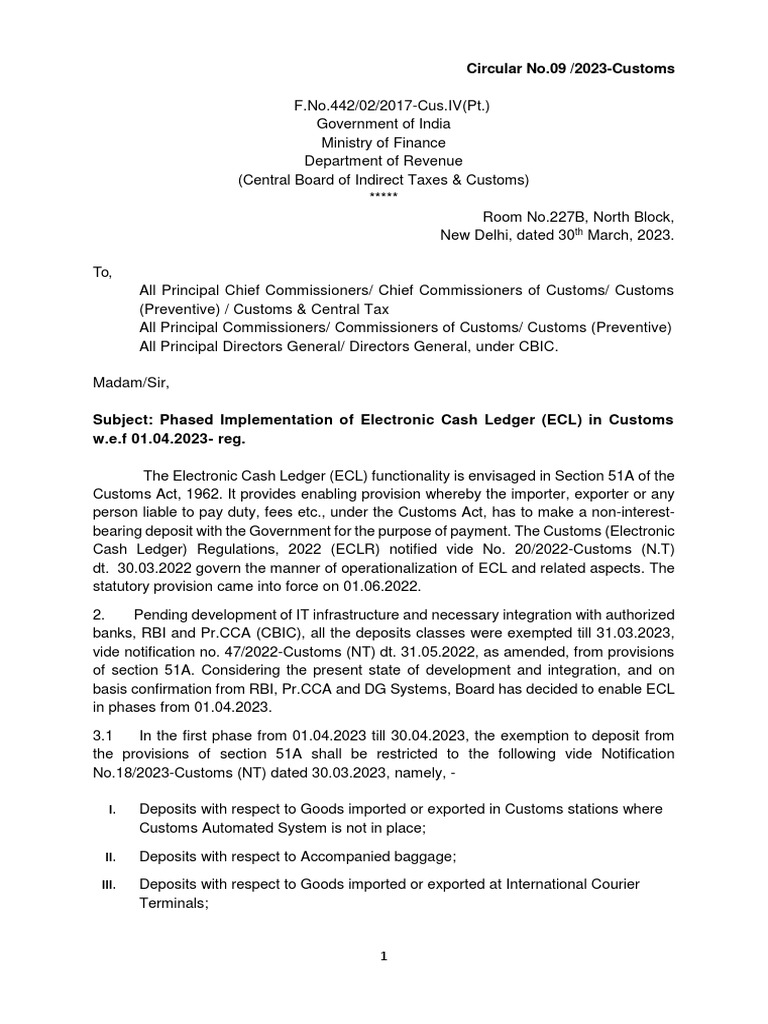 9 of 2023 Customs Circular Instructions | PDF | Banks | Customs