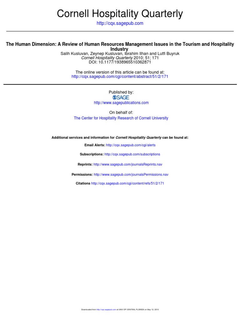 The Human Dimension A Review of Human Re | PDF