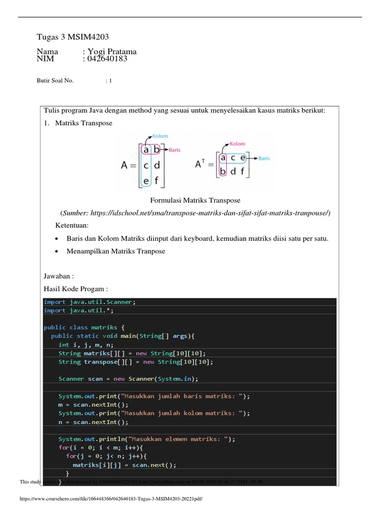 Tugas 3 MSIM4203 20221 PDF | Download Free PDF | Software Development | Programming Paradigms