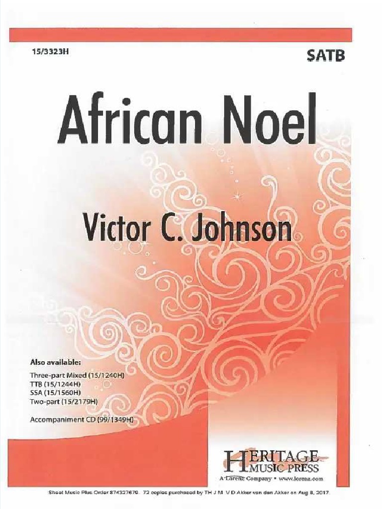African Noel by Victor Johnson | PDF | Musicology | Musical Notation