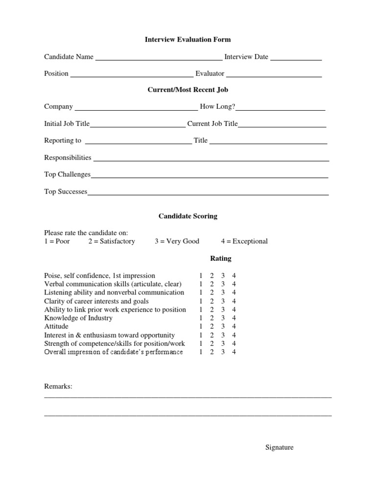Interview Evaluation Report | PDF