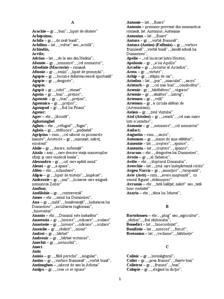 Dictionar de Nume | PDF