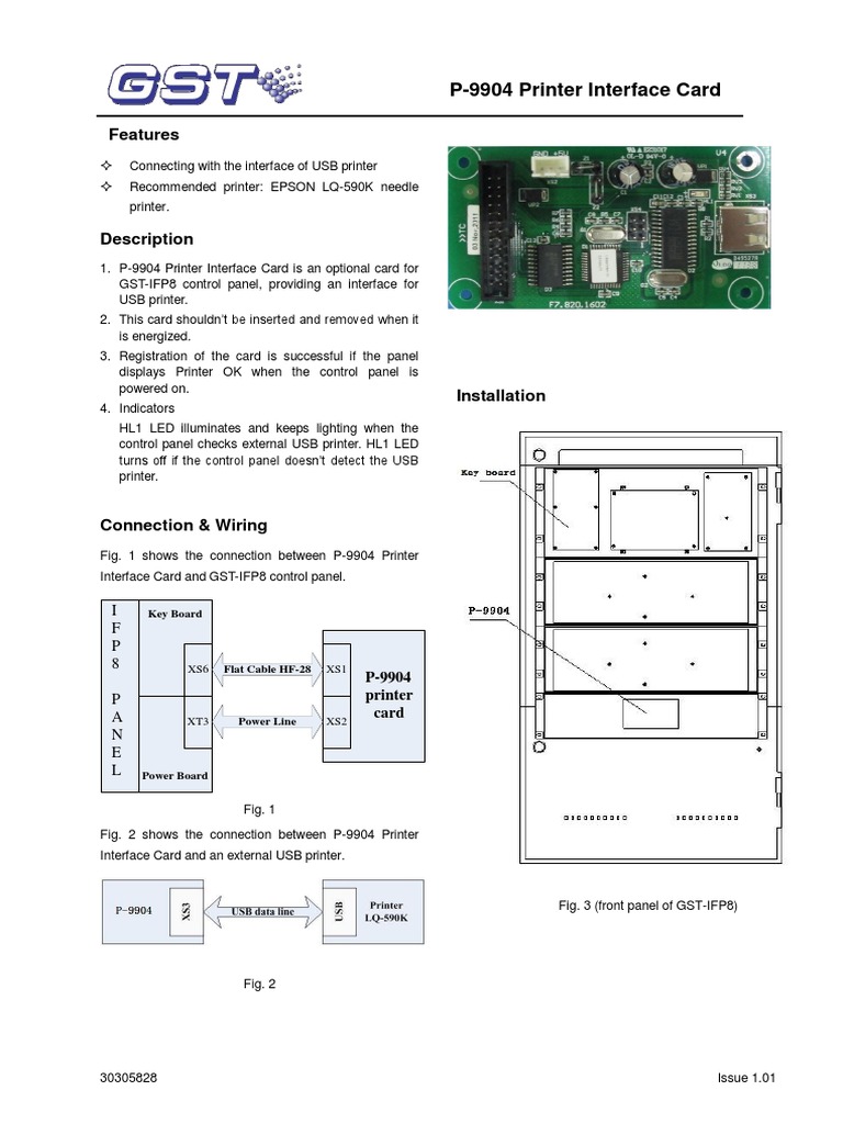 P-9904 Printer Interface Card Issue1.01 | PDF | Printer (Computing) | Usb