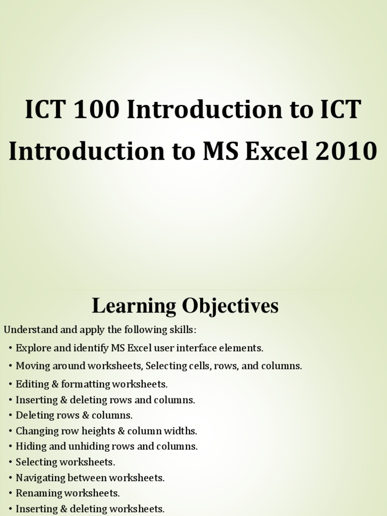 ICT 100 Lecture 6 | PDF
