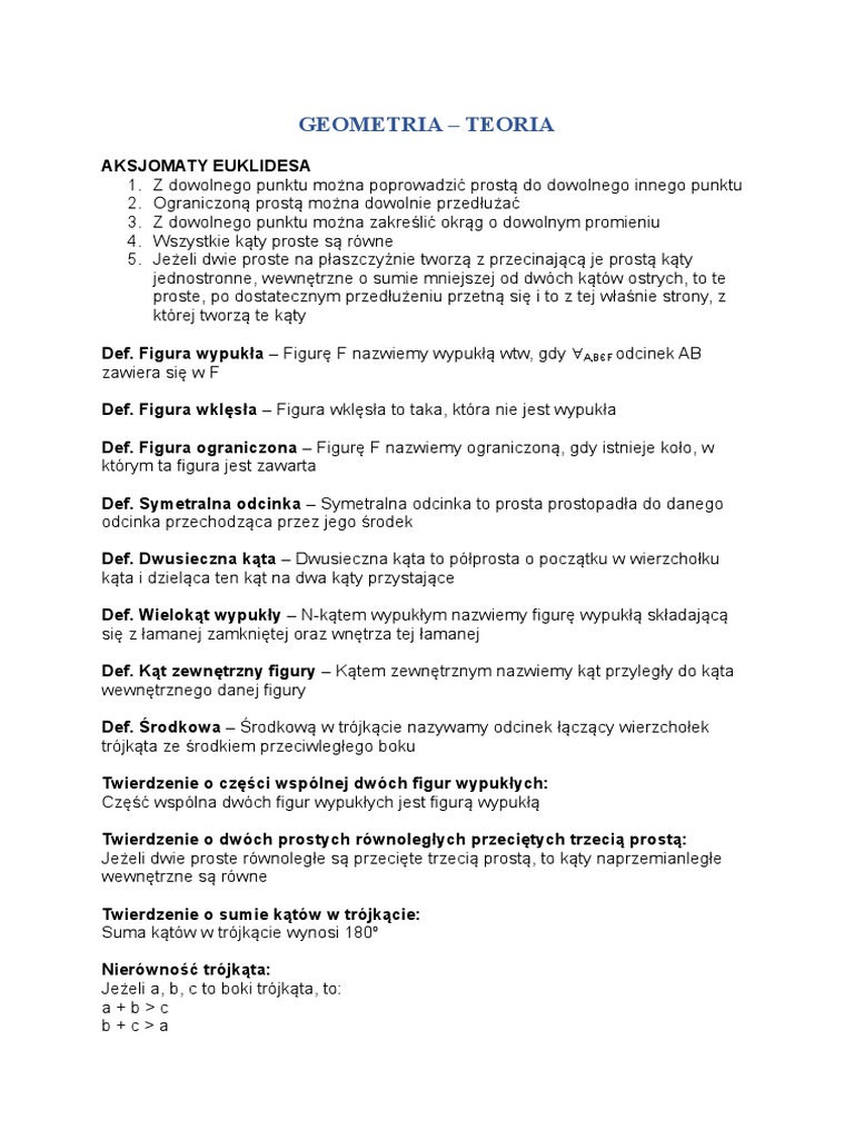Geometria - Teoria | PDF