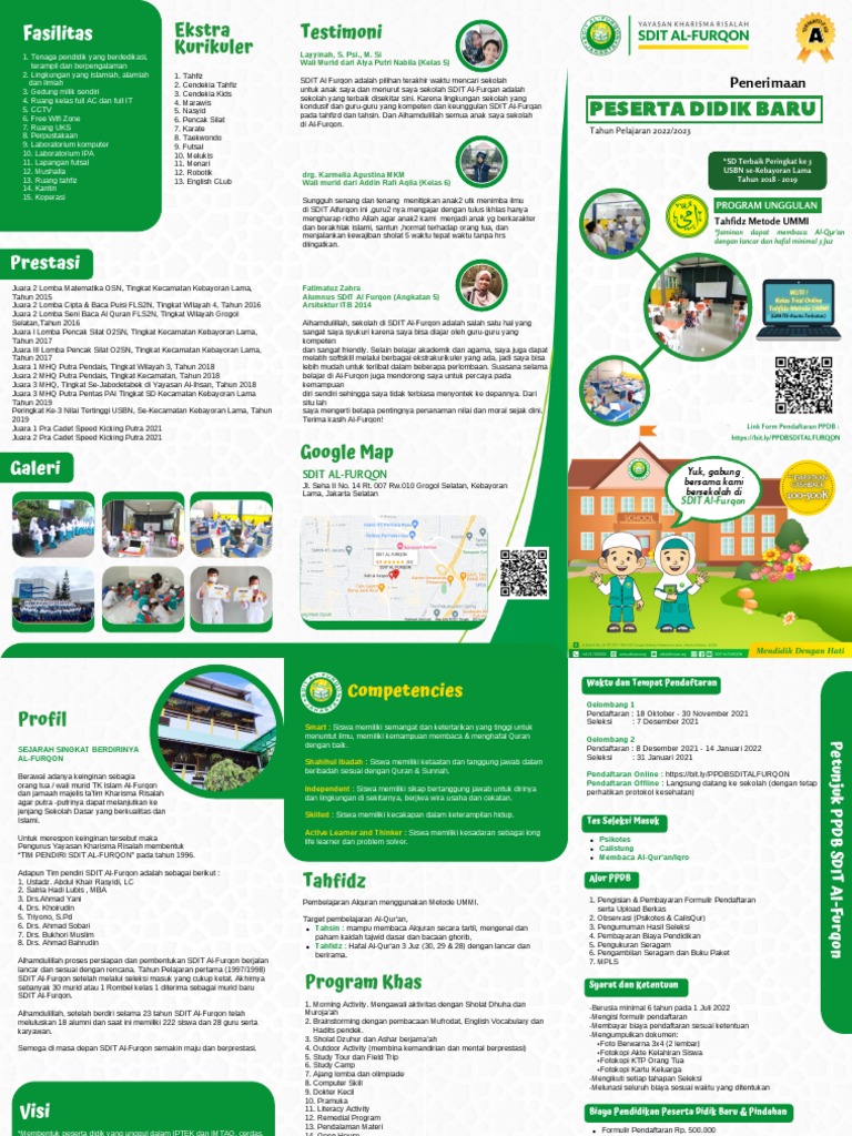Brosur PPDB 2022 SDIT Al Furqon | PDF
