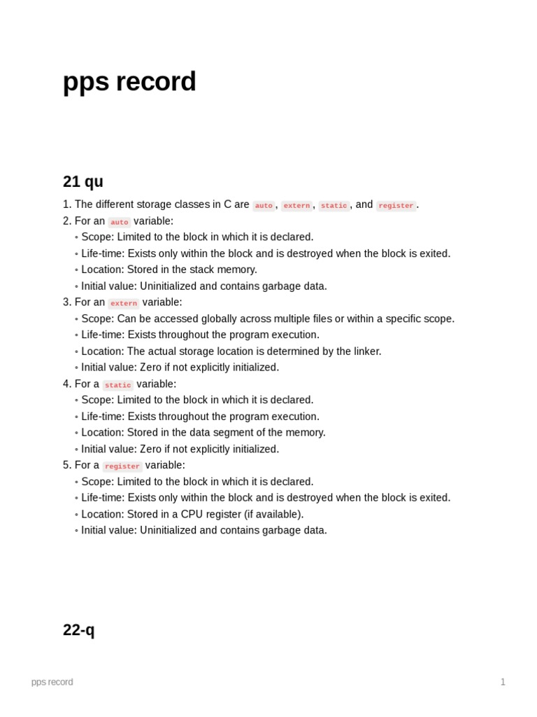 Pps Record Pdf Pointer Computer Programming Variable Computer Science 