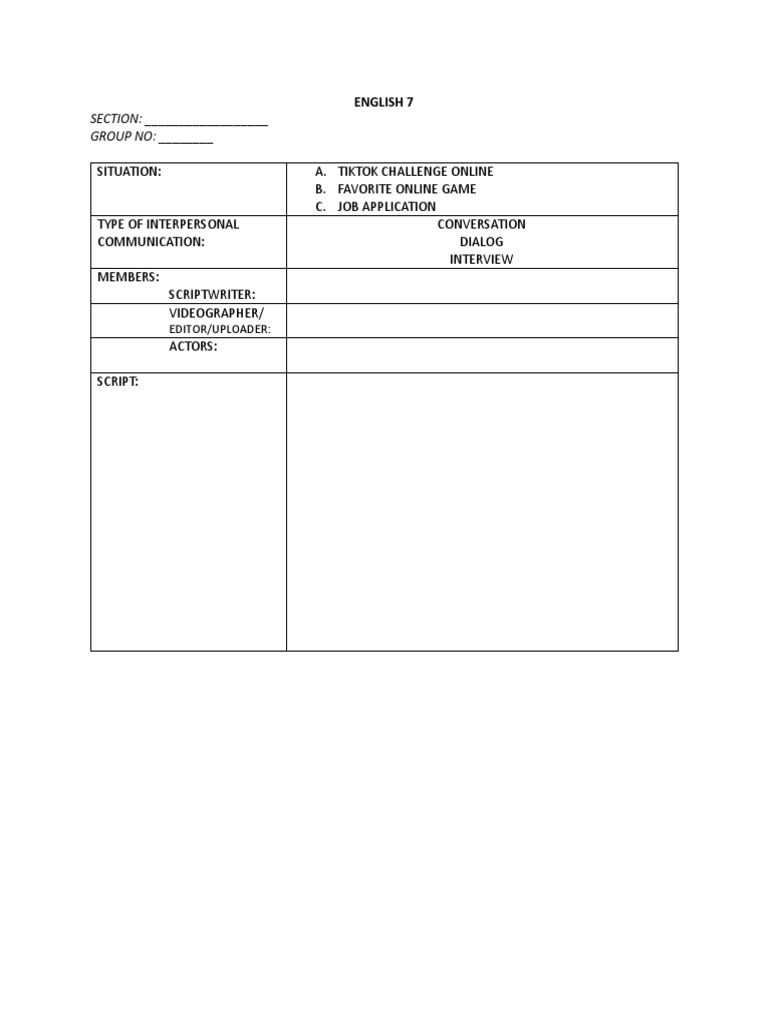 Role Play Outline | PDF