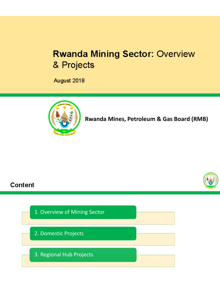Rwanda Mining Sector - Overview Projects - Aug 2018 | PDF