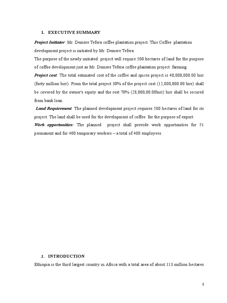 Coffee Plantation Project Overview | PDF | Coffee | Economies