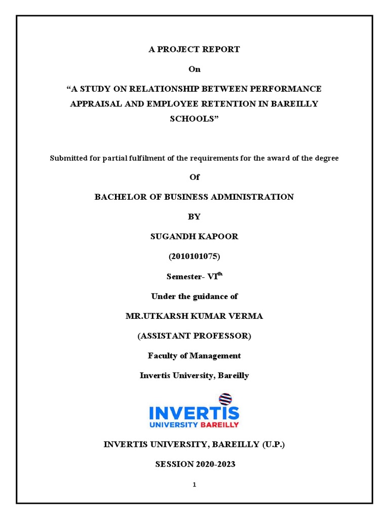 Final Synopsis Report | PDF | Employee Retention | Performance Appraisal